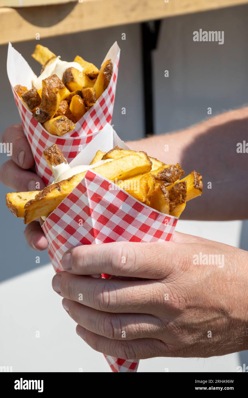 Chips cone mayonnaise belgium hi-res stock photography and images - Alamy