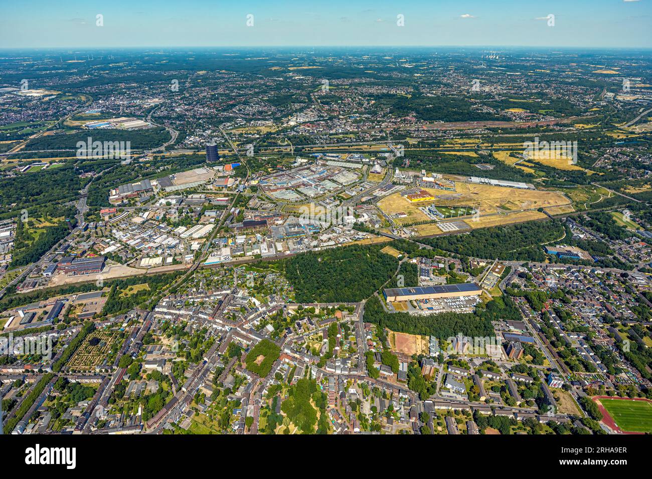 Aerial view, Westfield Centro shopping center, Neue Mitte, Topgolf ...