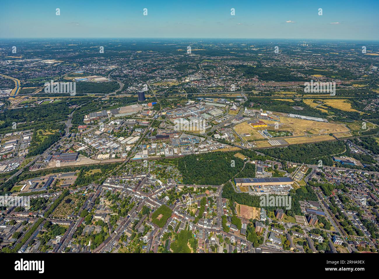 Aerial view, Westfield Centro shopping center, Neue Mitte, Topgolf ...