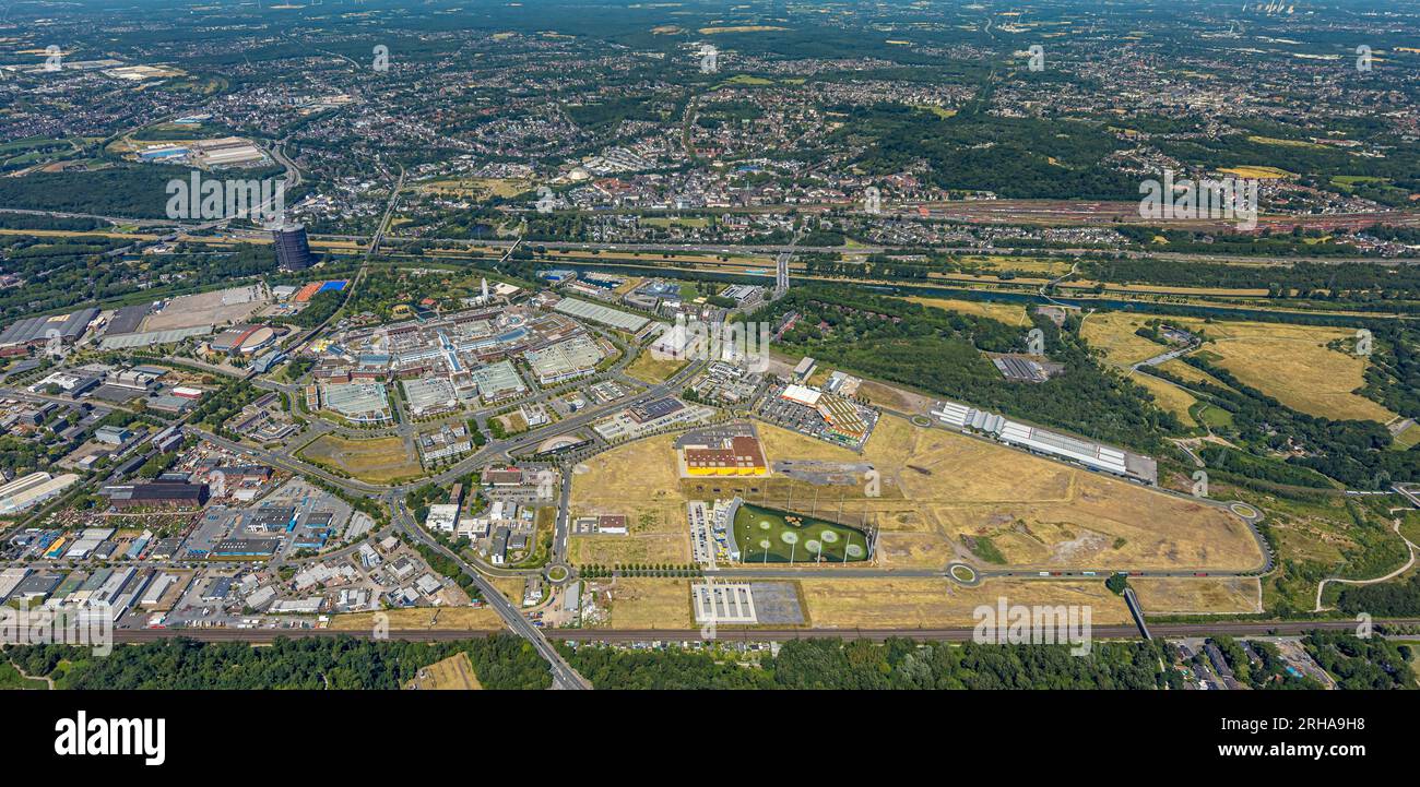 Aerial view, Westfield Centro shopping center, Neue Mitte, Topgolf ...