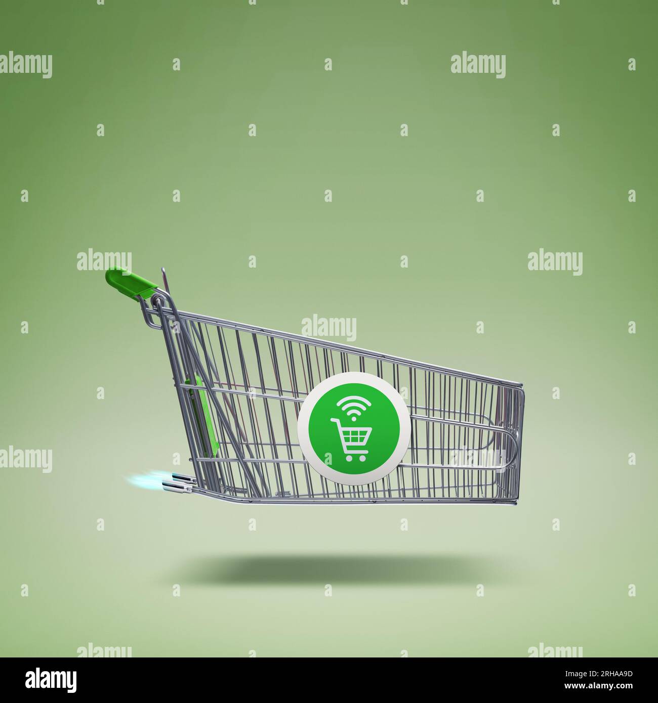 Fast rocket-propelled shopping cart, online grocery shopping and ...