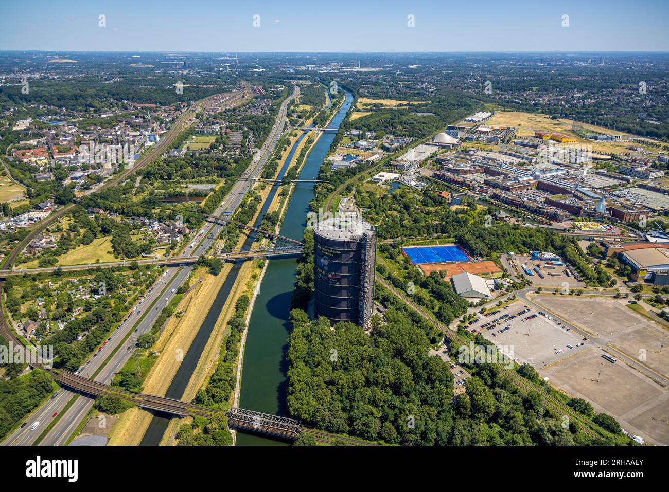 Aerial view, Westfield Centro shopping center, Neue Mitte, exhibition ...