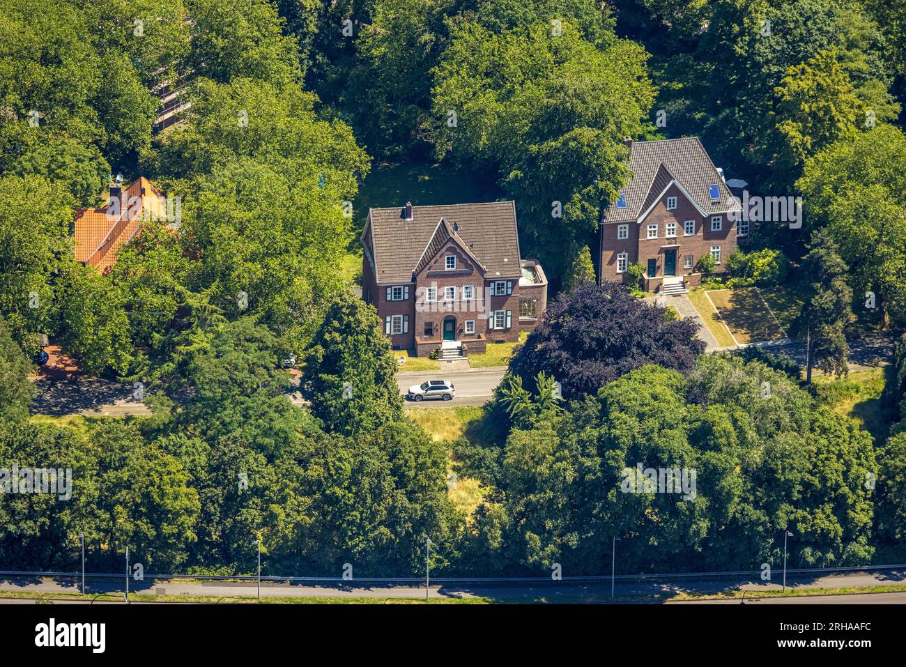 Aerial view, civil servant housing estate residential house at ...