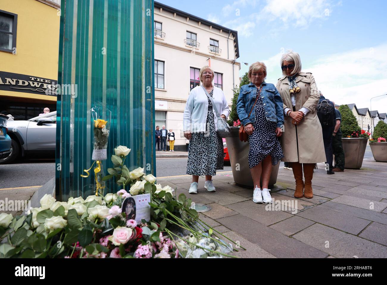 Ann Wilson (centre) who's daughter Lorraine died in the Omagh bombing ...