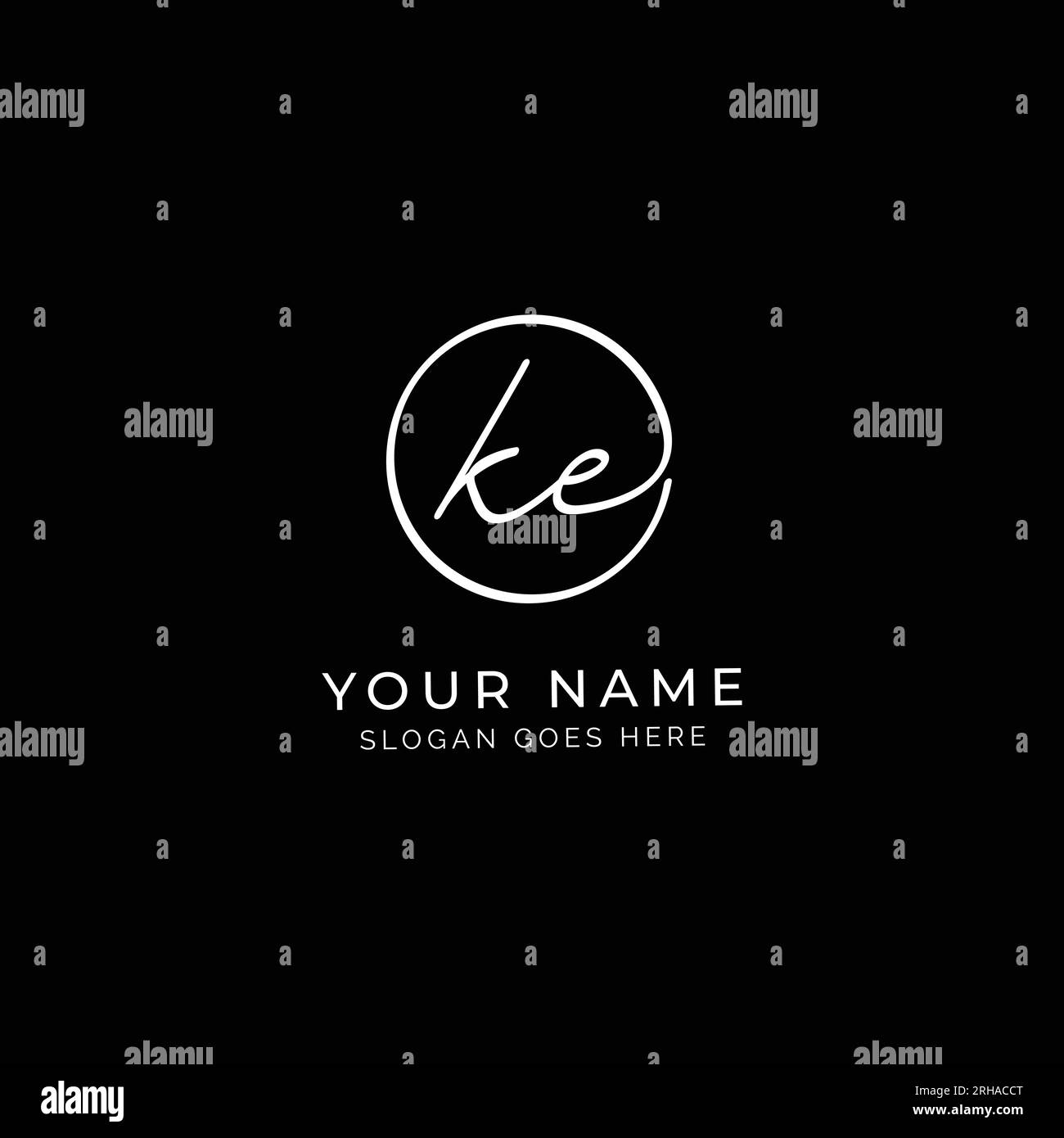 K, E, KE Initial letter handwritten and signature vector logo. Business ...