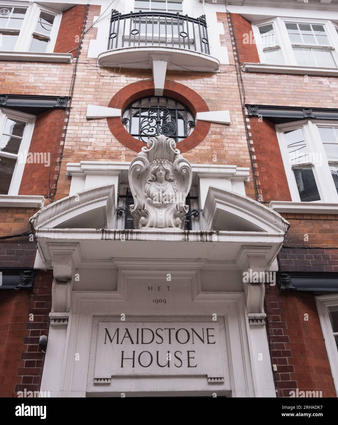 A Mercer's Maiden, the Mercers’ Company emblem, on Maidstone House ...