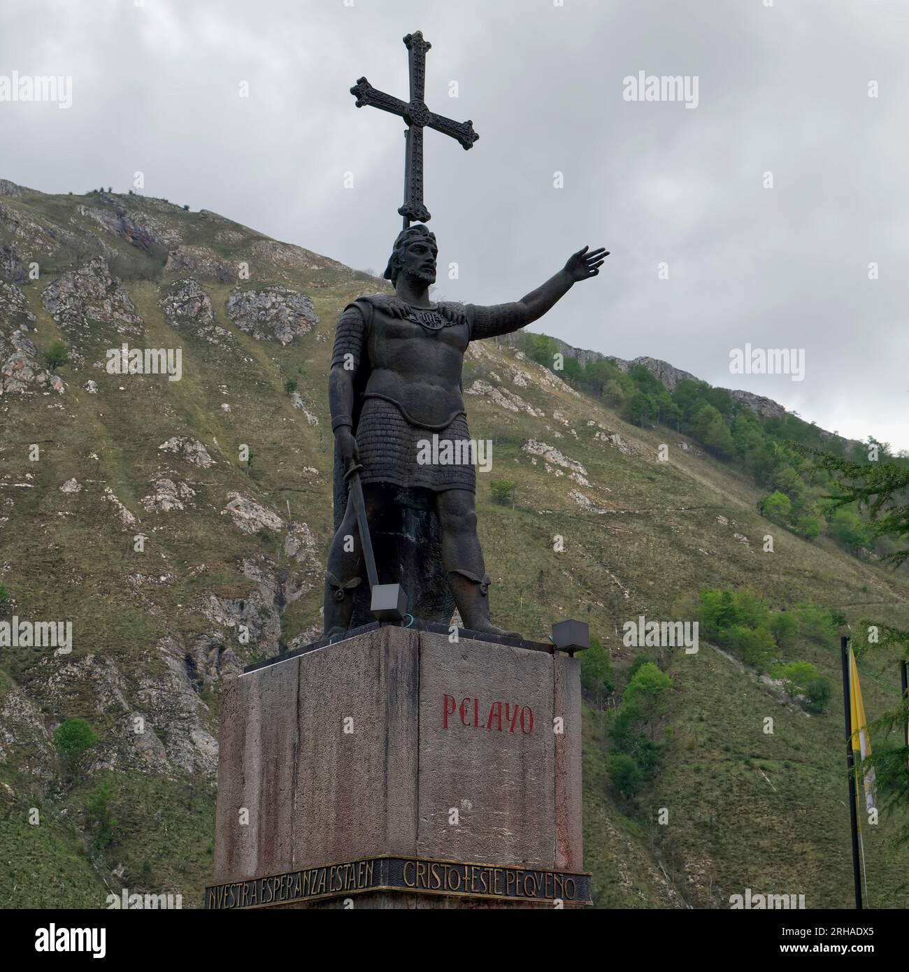 statue of King Pelayo, Don Pelayo, Picos De Europa , Asturia,Spain ...