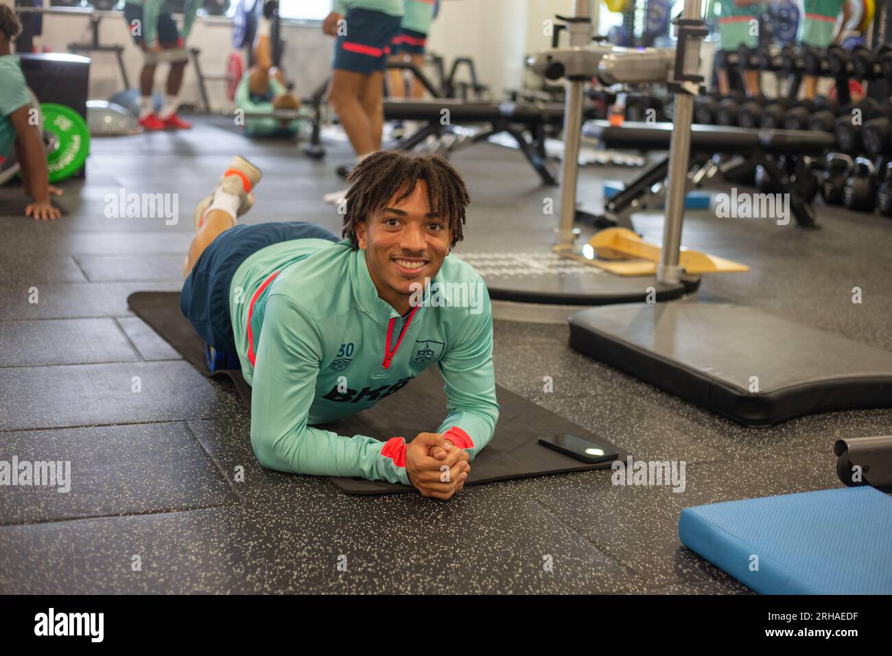 Burnley Player Luca Koleosho during Burnley Fc Training at Barnfield ...