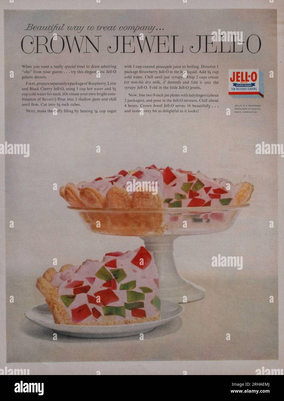 1950s usa jello magazine advert hi-res stock photography and images - Alamy