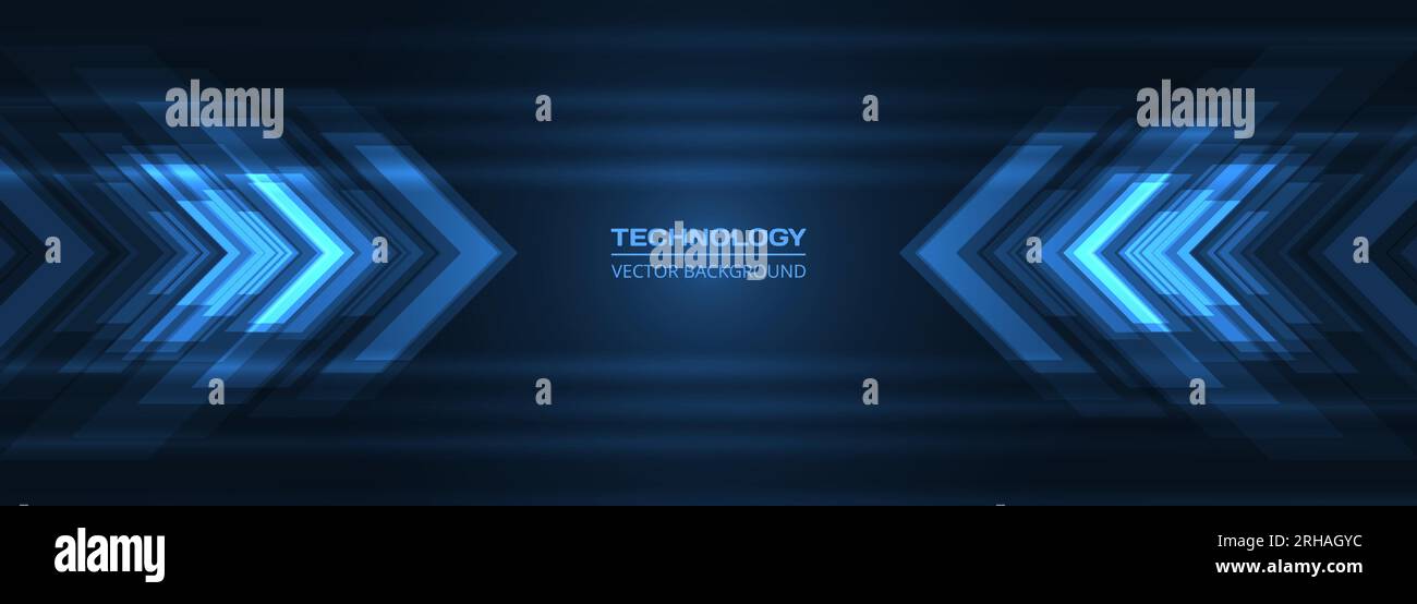 Abstract blue arrows futuristic technology background concept high-speed movement. Dynamic ...