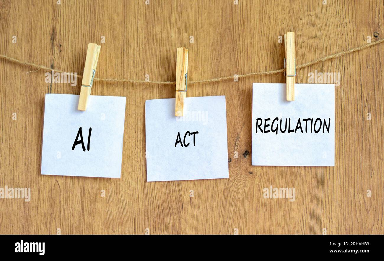 AI act regulation symbol. Concept words AI artificial intelligence act ...