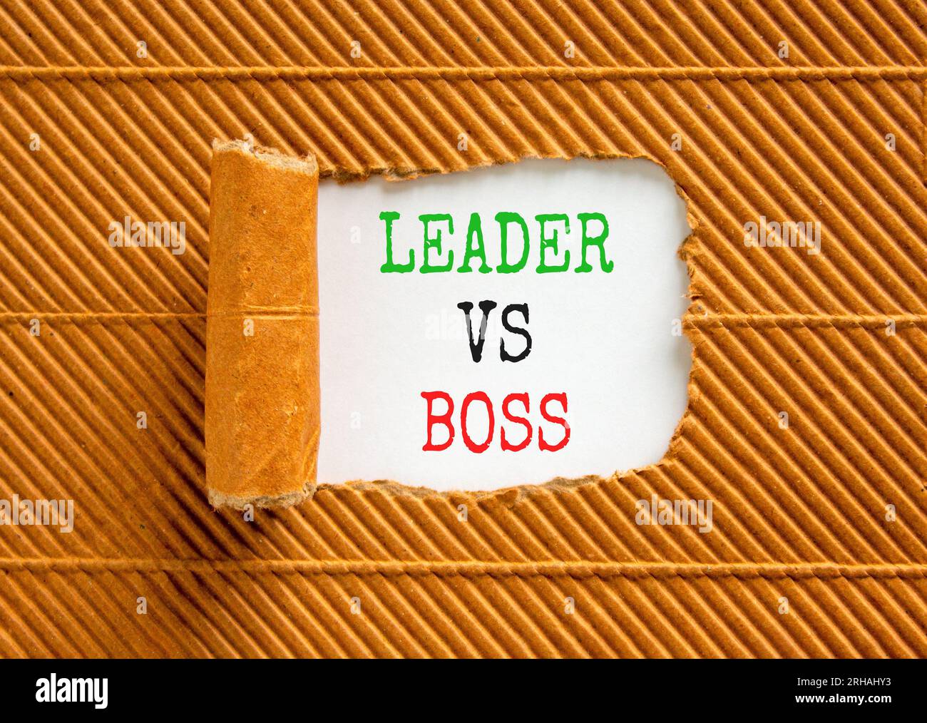 Boss vs leader symbol. Concept words Boss vs versus leader on beautiful ...