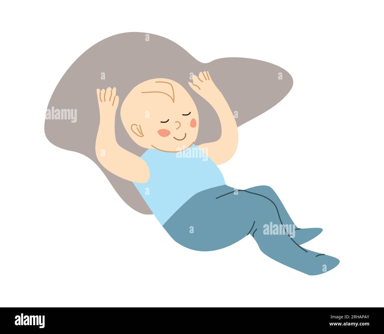cute sleeping baby in blue tank top and sliders Stock Vector Image ...
