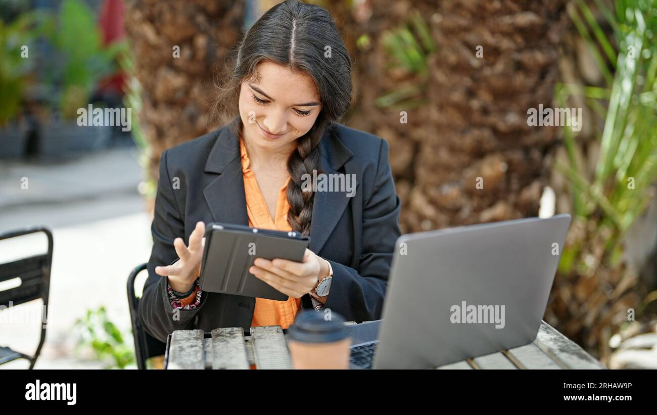 Employee using touchpad green screen hi-res stock photography and ...