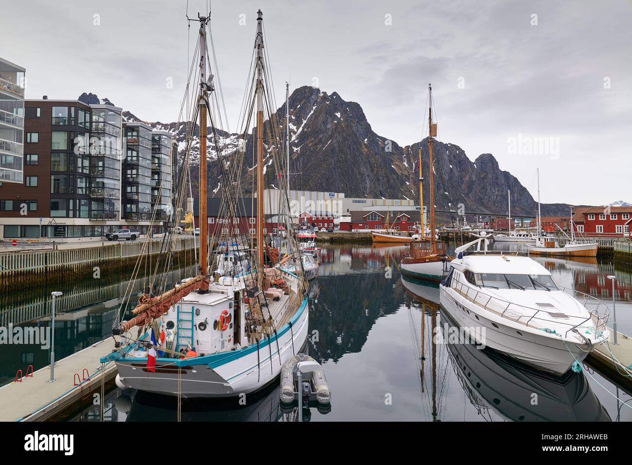 Svolvær Harbour, Located In The Lofoten Islands, Far North Of The ...