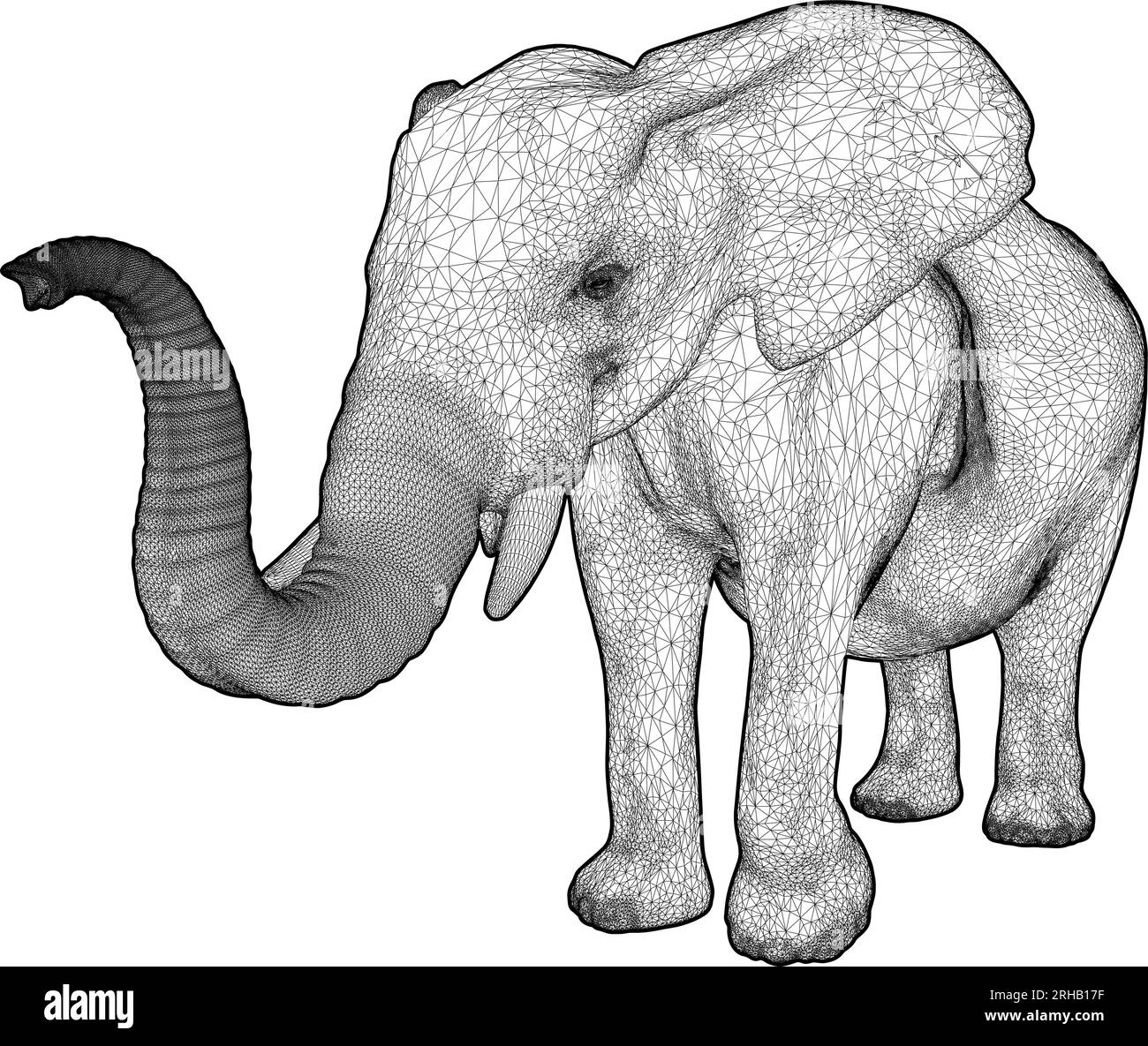 Elephant Vector. Isolated On White Background. A Vector Illustration Of ...