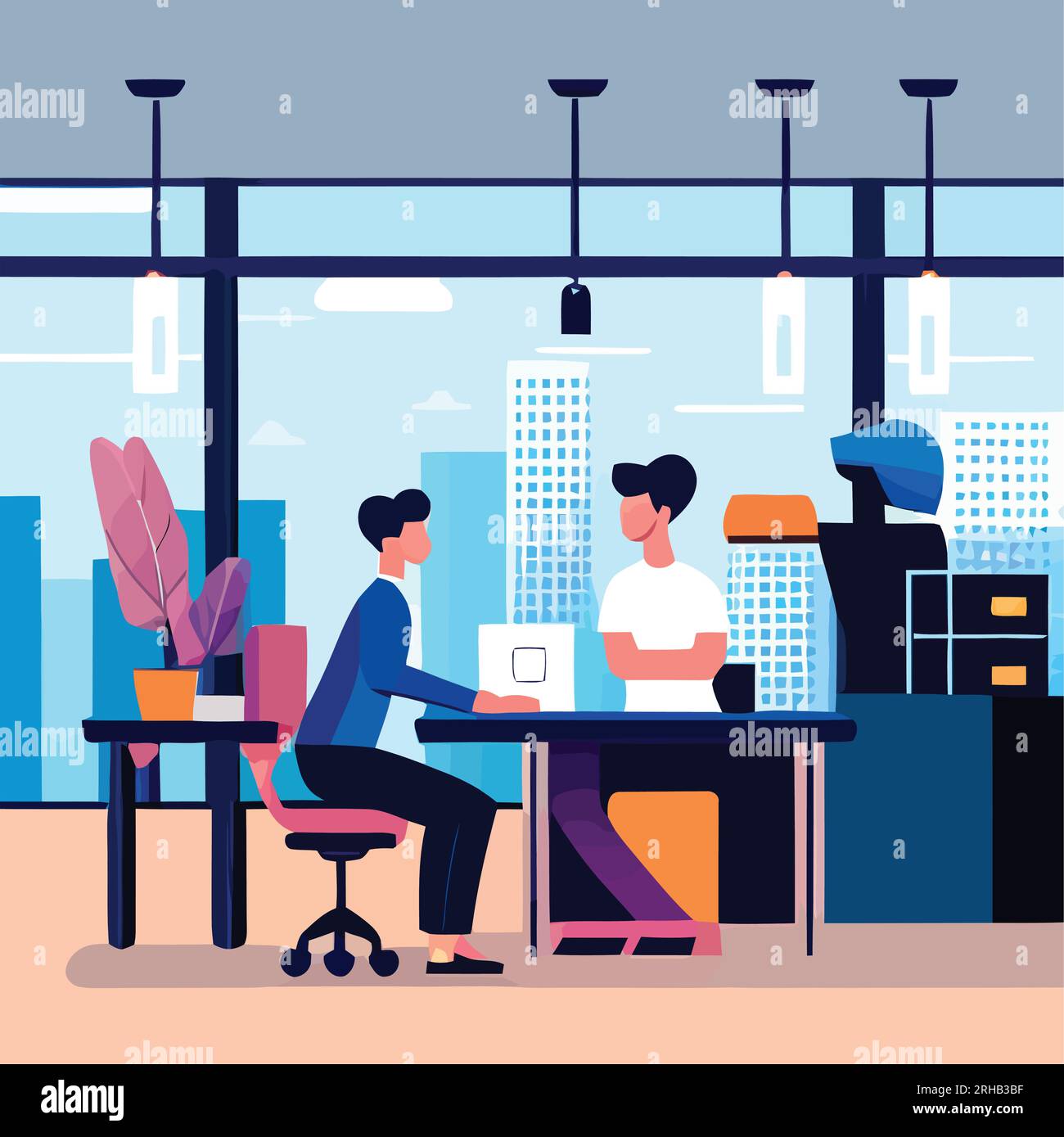 Business people standing brainstorming Stock Vector Images - Alamy