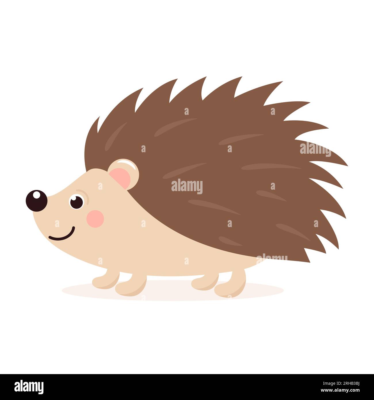 Flat Vector Cute Hedgehog. Little Hedgehog Icon. Adorable Walking ...