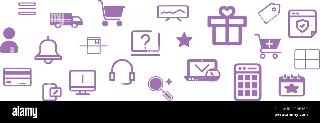 Web shopping online vector art icon sheet Stock Vector Image & Art - Alamy