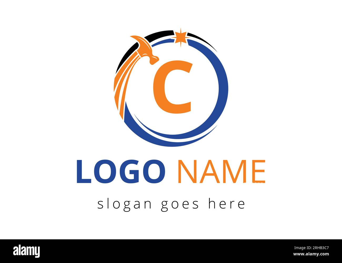Letter C Hammer Logo Concept For Construction, Woodworking Company ...