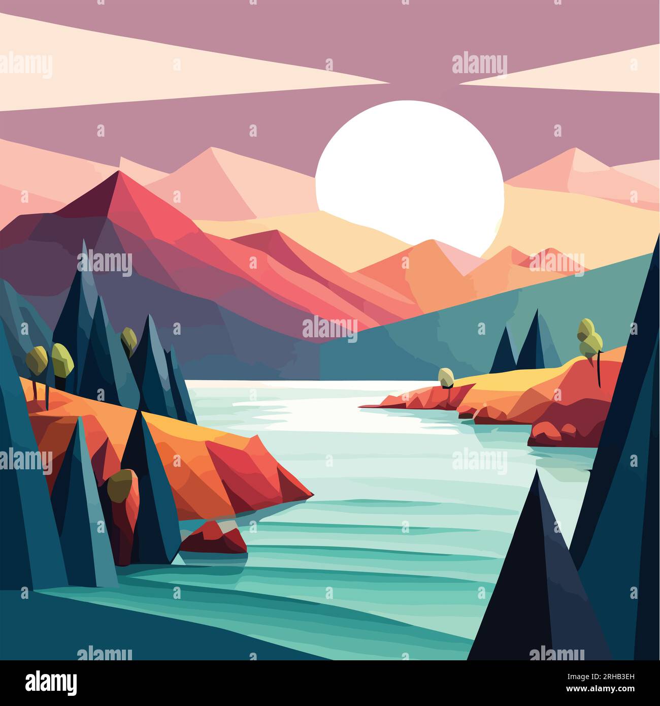 Landscape vector art illustration Stock Vector Image & Art - Alamy