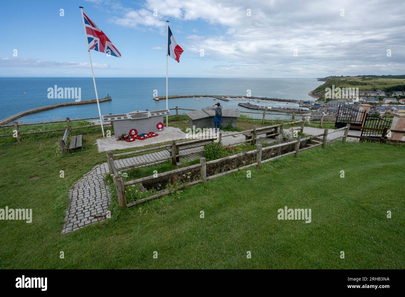 Port-en-Bessin-Huppain, France - 07 24 2023: View of the harbor, teh ...