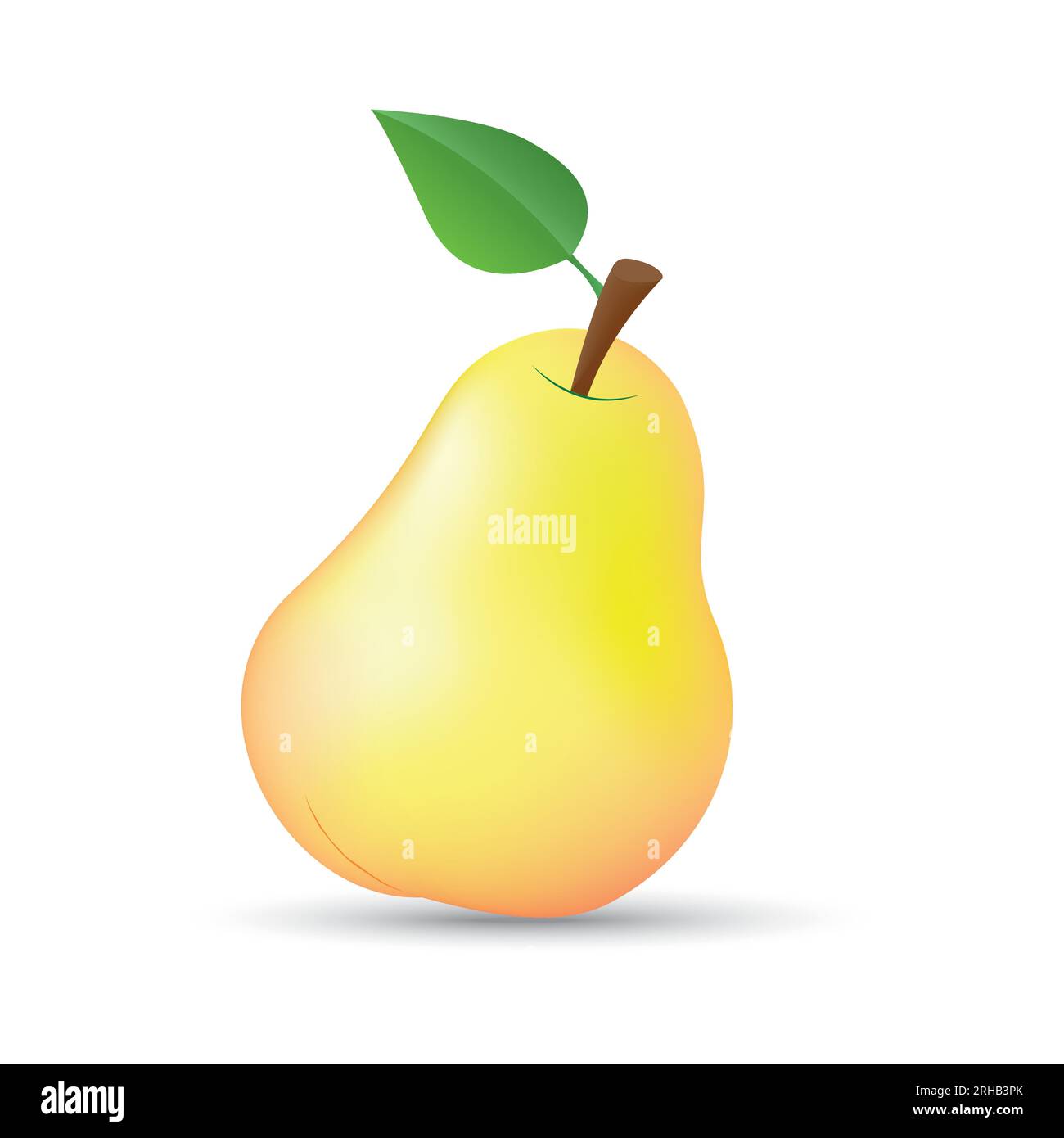 One ripe pear on a white background. Vector illustration Stock Vector ...