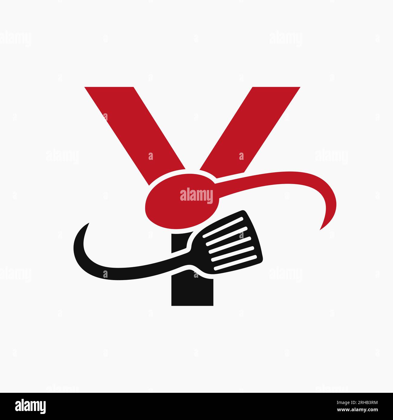Letter Y Restaurant Logo Combined with Spatula and Spoon Icon Stock ...
