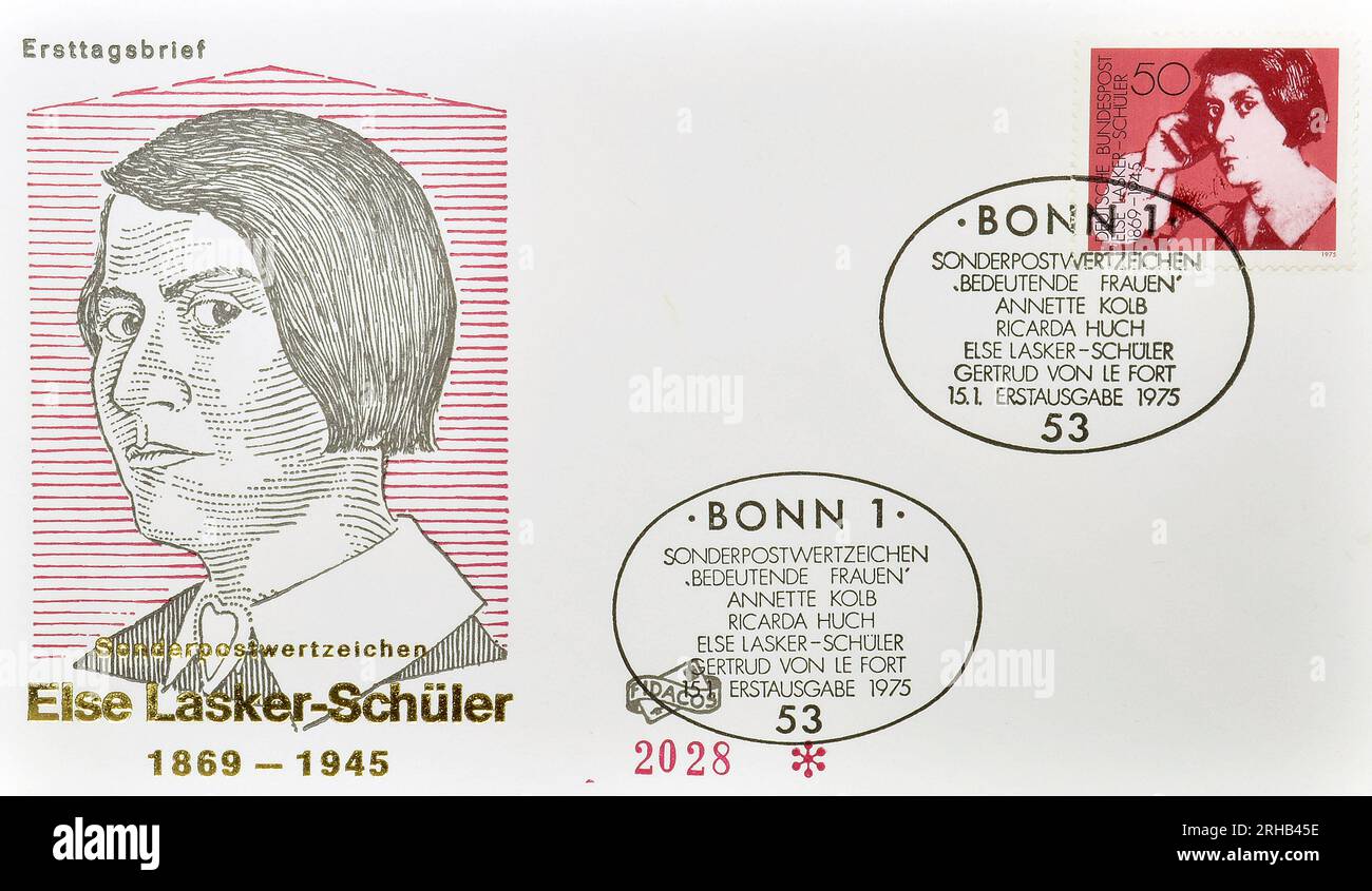 First Day Cover Letter with Cancelled postage stamp printed by Germany ...