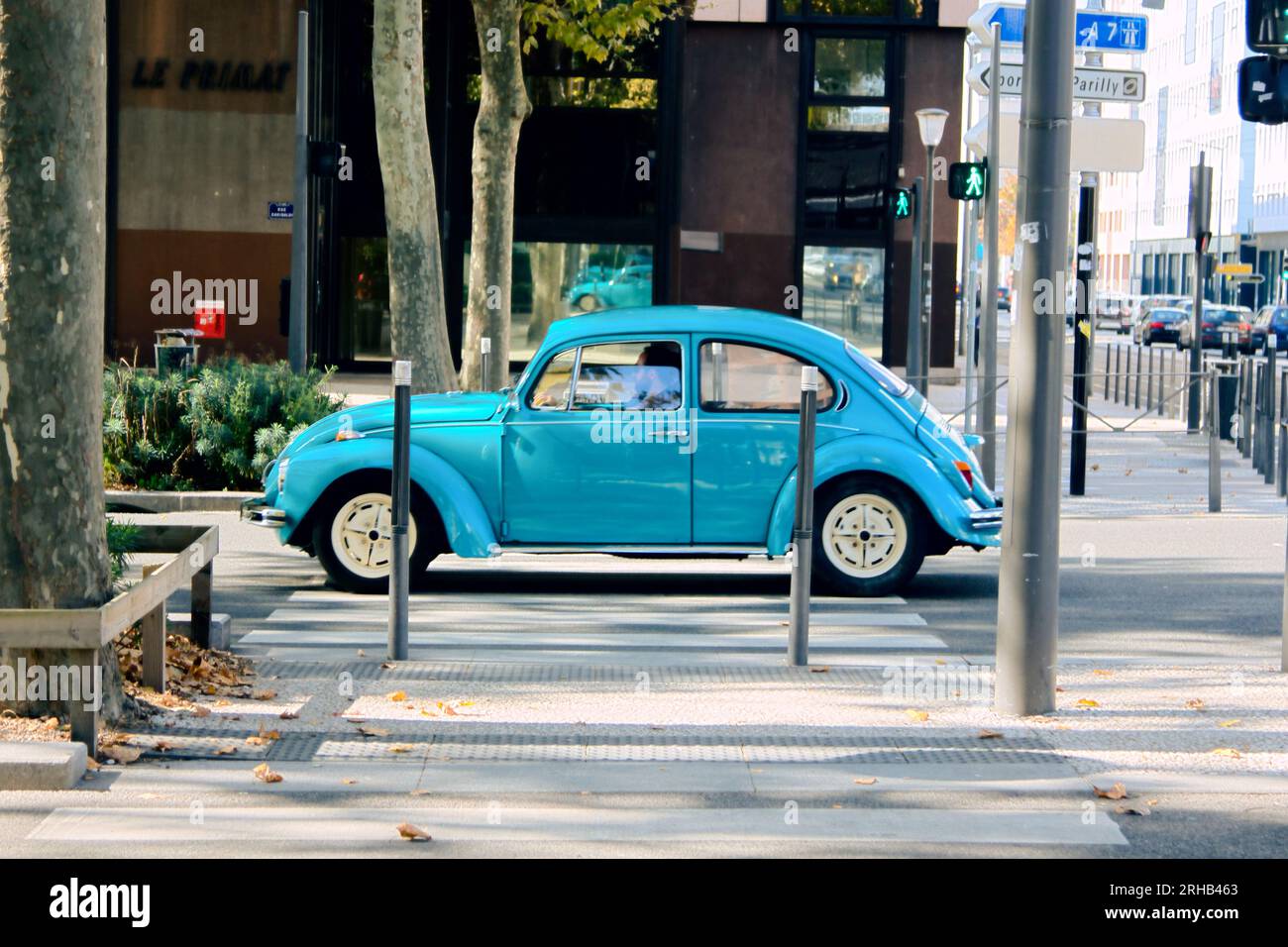 Lion, France - 14.10.2017: Volkswagen Super Beetle Classic with ...