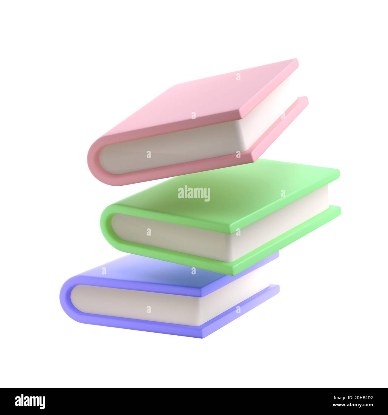 3D Stack of Closed Book falling down in air Icon. Isolated with ...