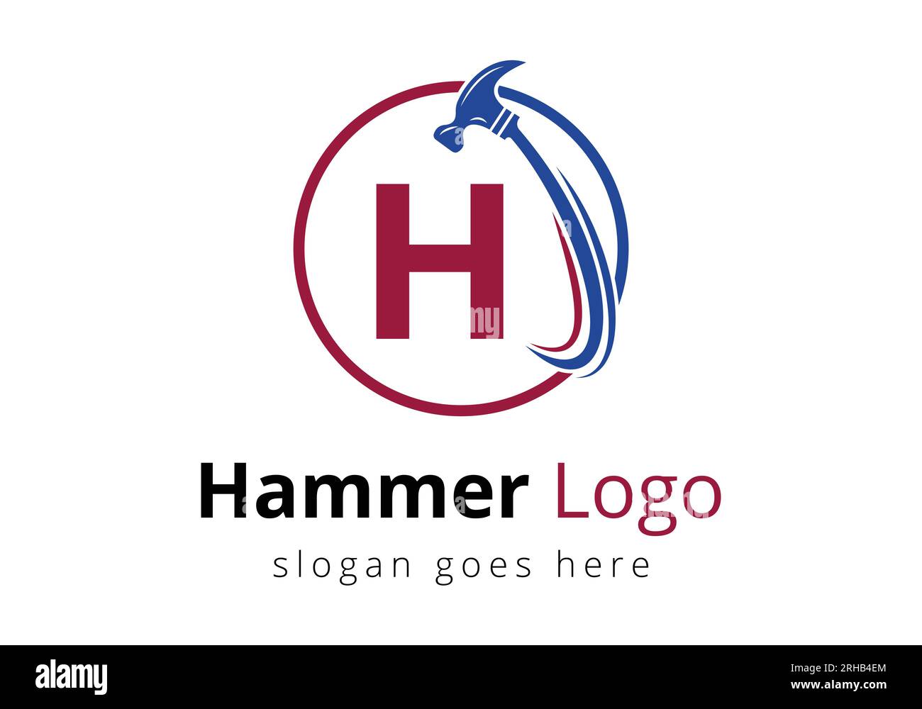 Letter H Hammer Logo Concept For Construction, Woodworking Company ...