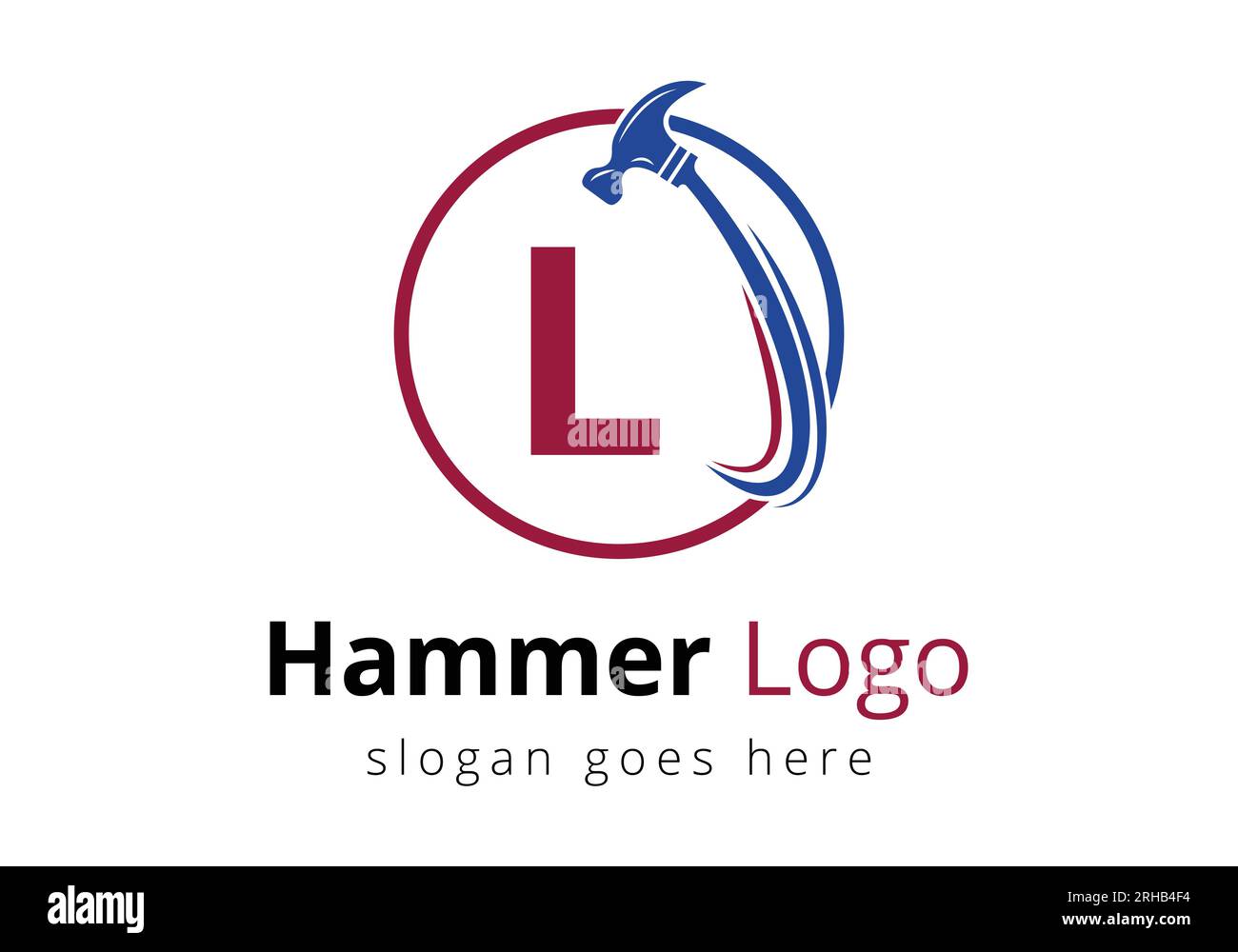Letter L Hammer Logo Concept For Construction, Woodworking Company ...