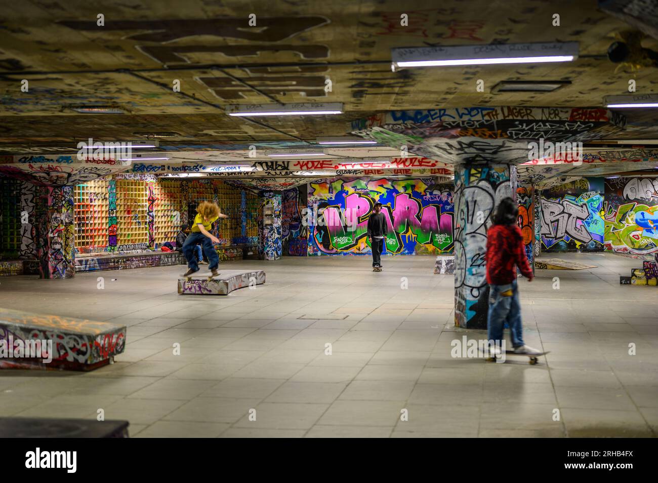LONDON - April 22, 2023: Energetic vibe: Skateboarders embrace ...