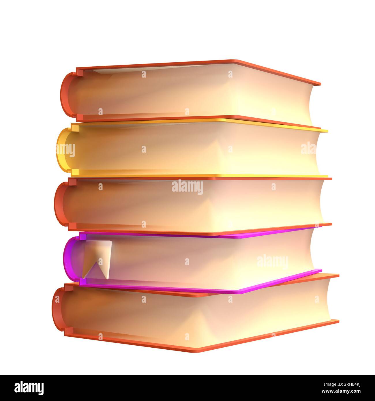 3D Stack of Closed Books Icon Isolated with clipping path. Render ...