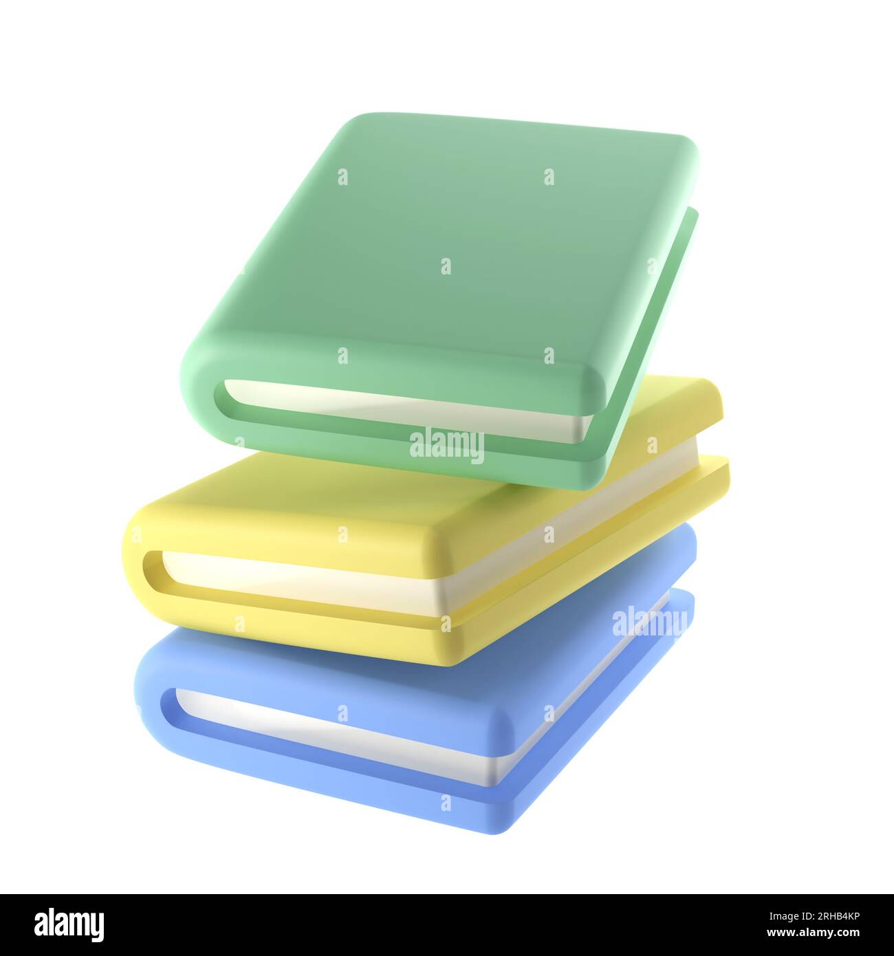 3D Stack of Closed Book falling down in air Icon. Isolated with ...