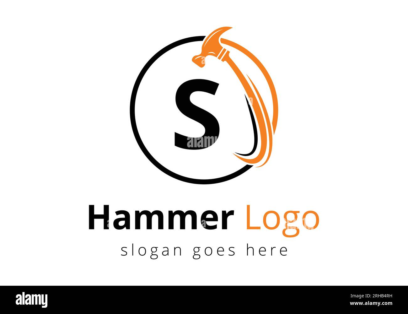 Letter S Hammer Logo Concept For Construction, Woodworking Company ...