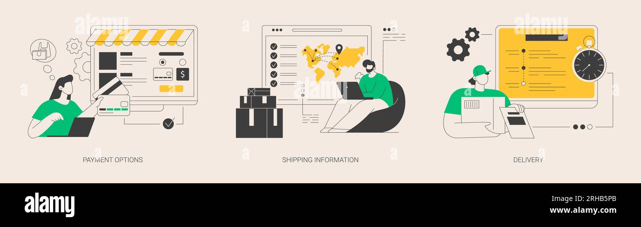 Online shopping website abstract concept vector illustrations Stock ...
