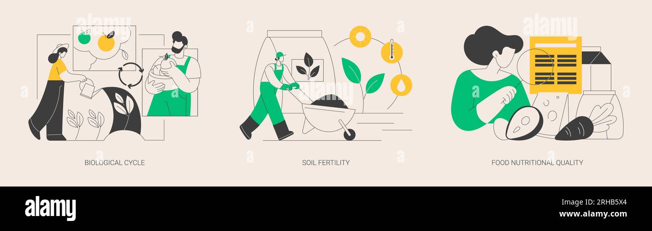 Harvest and soil productivity abstract concept vector illustrations ...