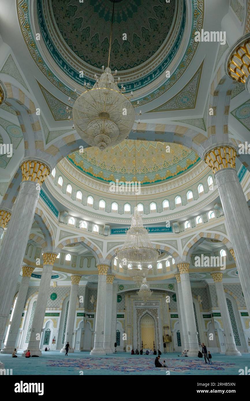 Astana, Kazakhstan - August 13, 2023: View of the Hazrat Sultan Mosque ...