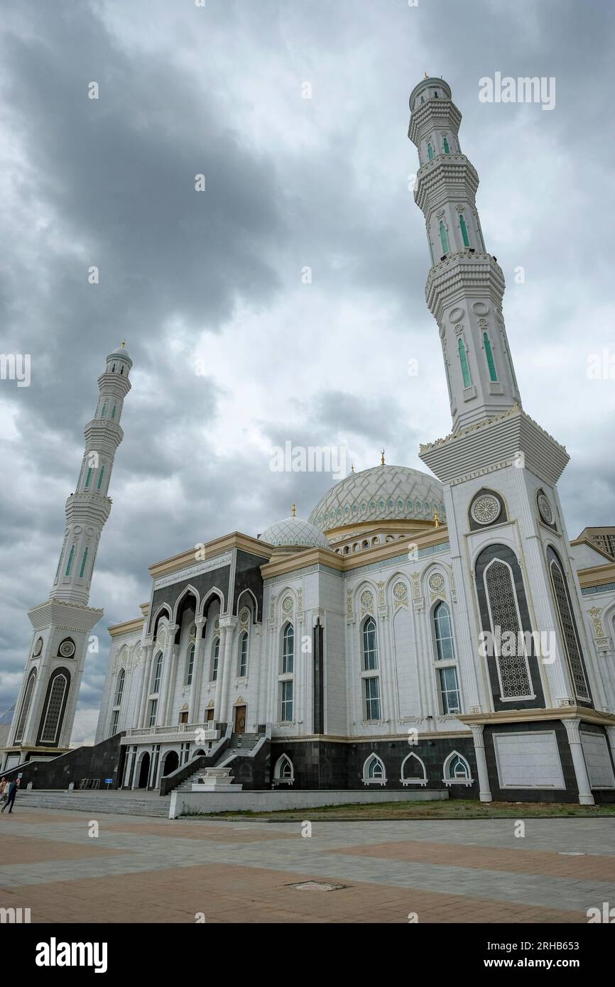 Astana, Kazakhstan - August 13, 2023: View of the Hazrat Sultan Mosque ...