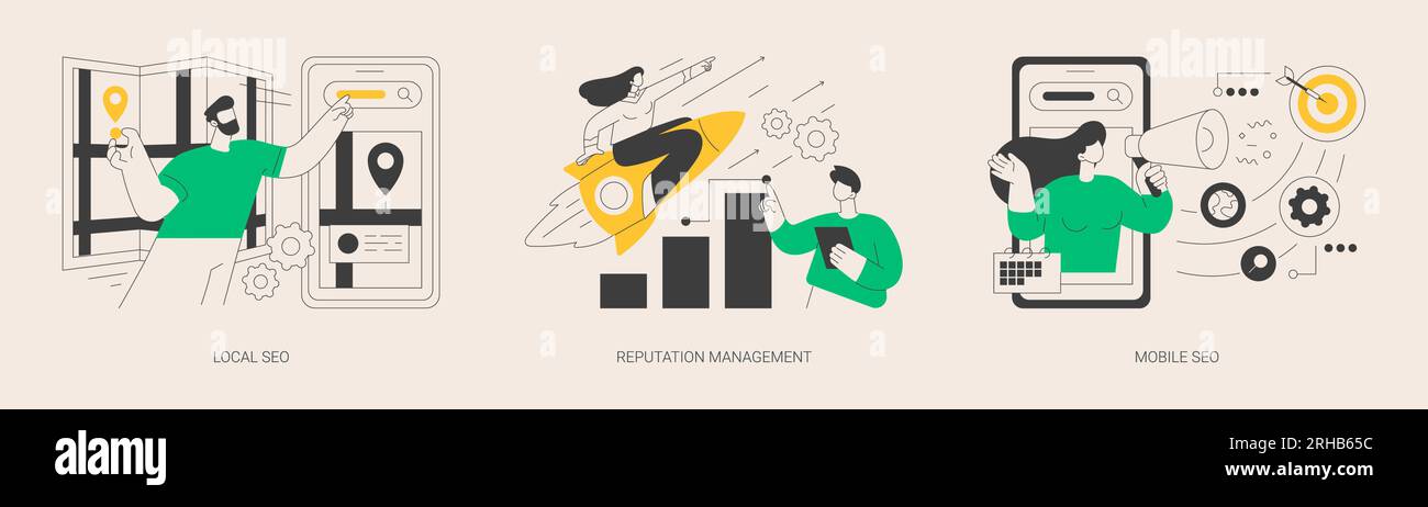 Search engine marketing abstract concept vector illustrations Stock ...