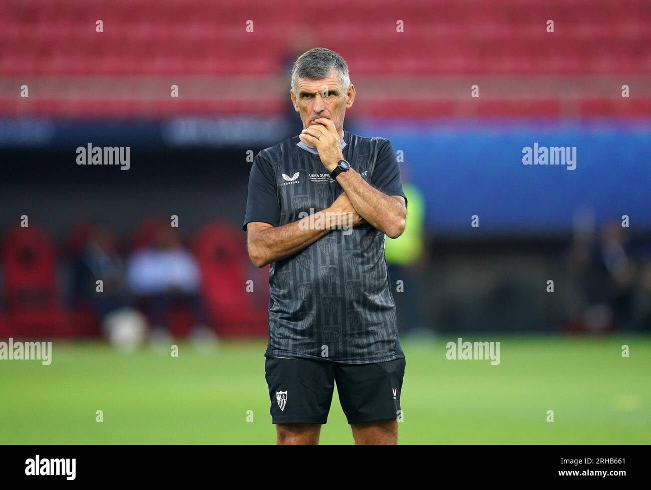 Sevilla manager Jose Luis Mendilibar during a training session at the ...