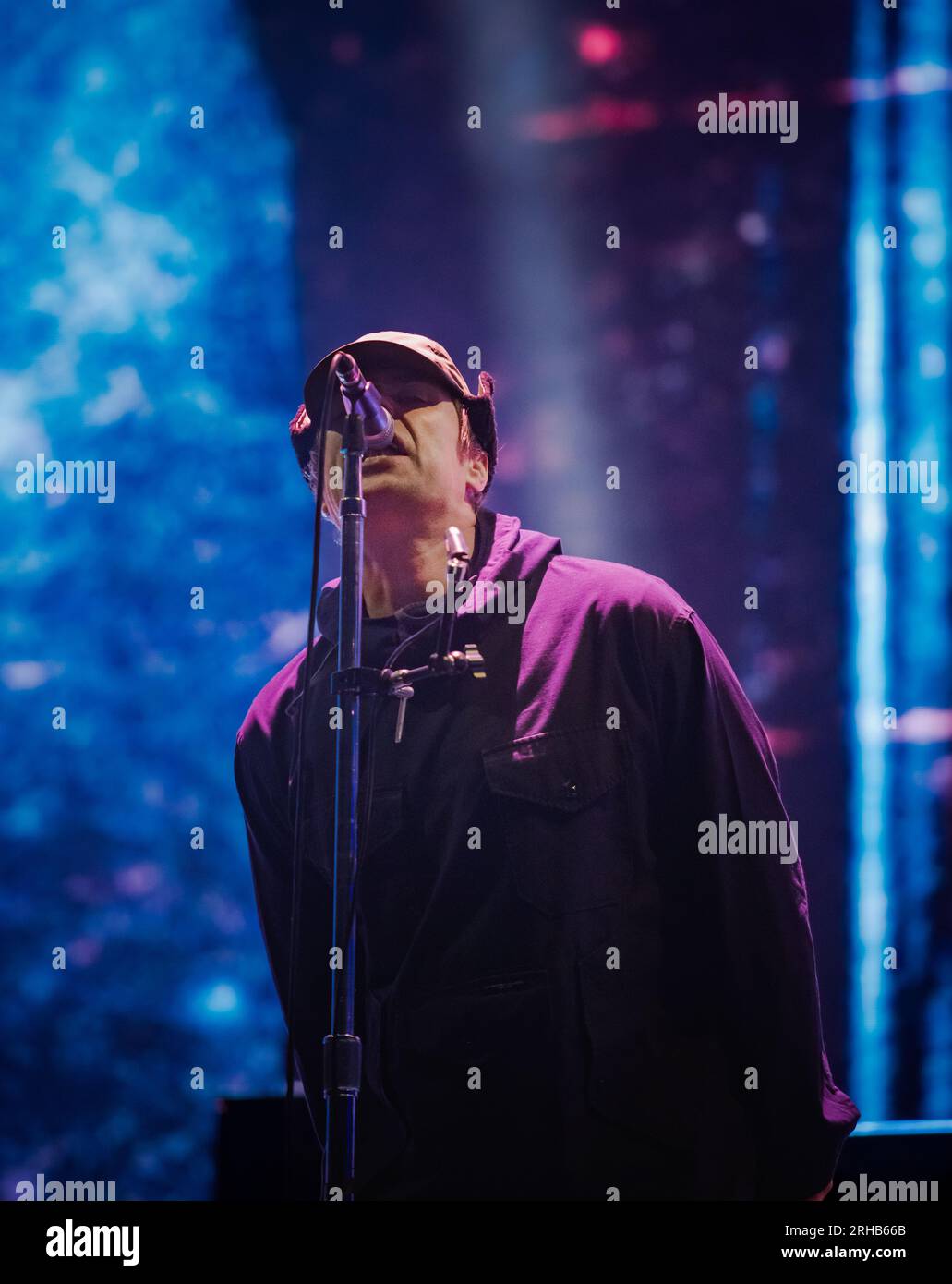 Former Oasis frontman Liam Gallagher performing live on the main stage ...