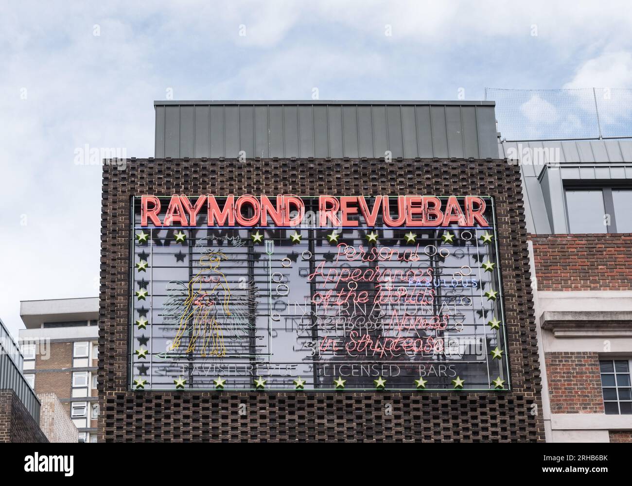 Illuminated neon sign outside the former Raymond Revue bar on Brewer ...