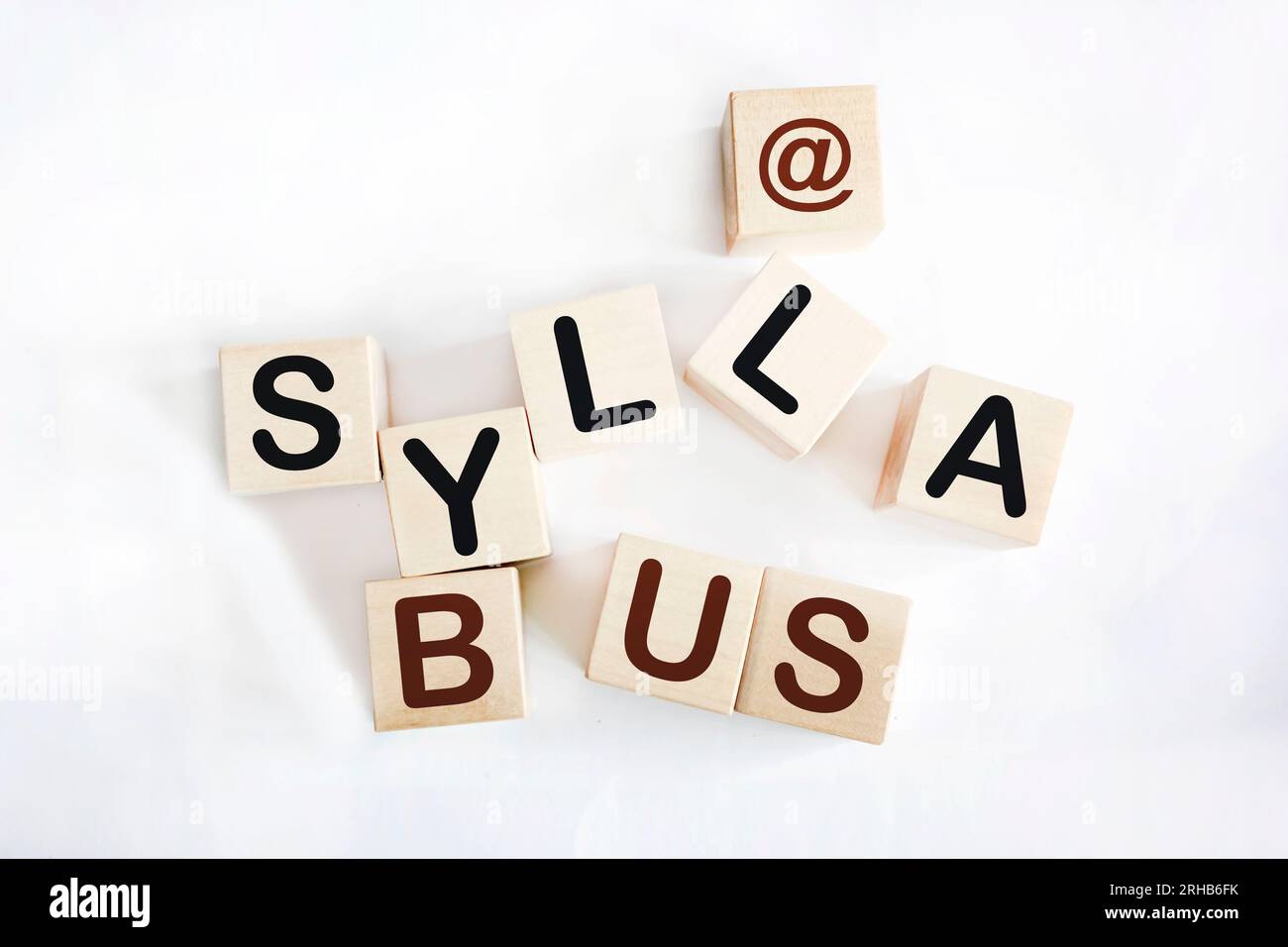 Syllabus - word concept on cubes, text, letters Stock Photo - Alamy