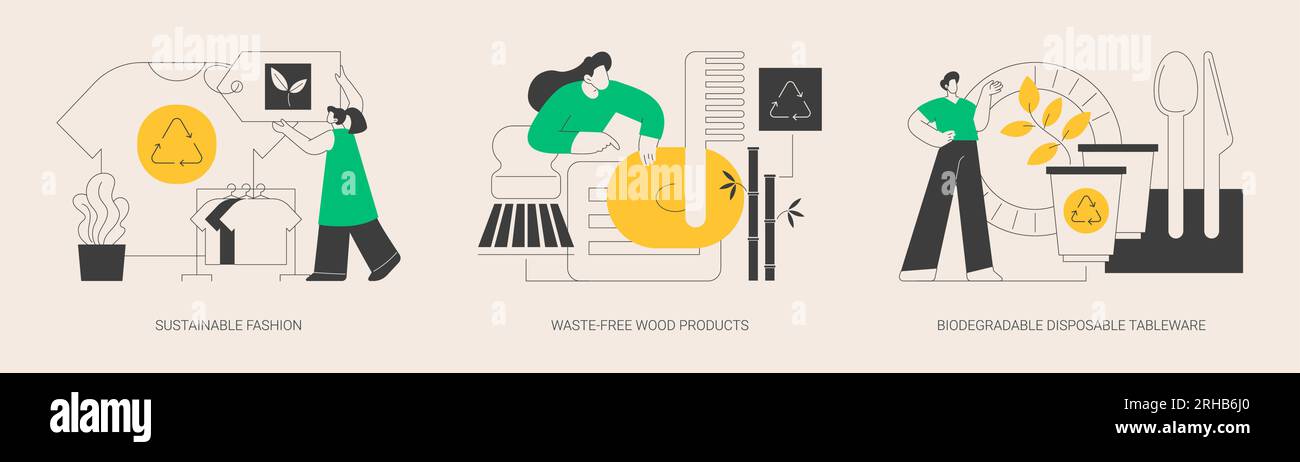 Eco-friendly materials abstract concept vector illustrations Stock ...