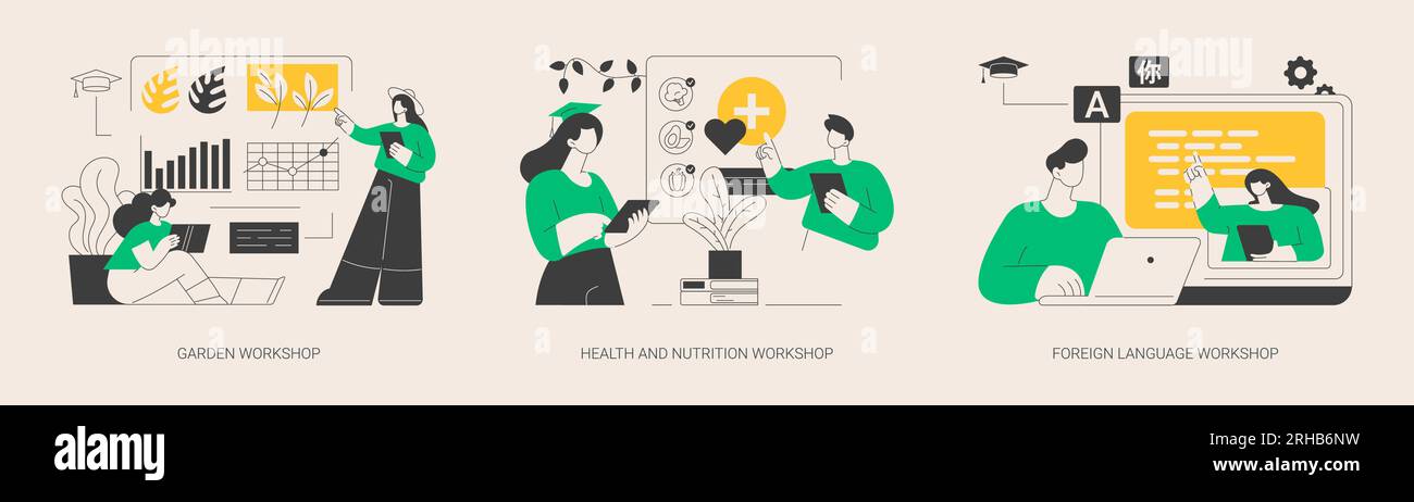 Training programs abstract concept vector illustrations Stock Vector ...