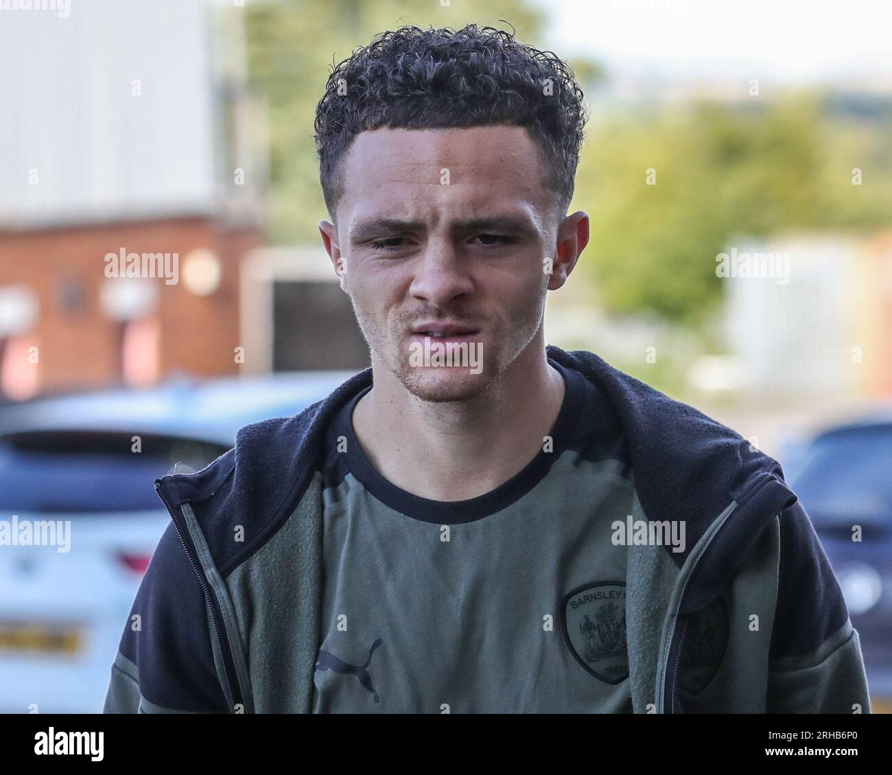 Jordan Williams #2 of Barnsley arrives during the Sky Bet League 1 ...