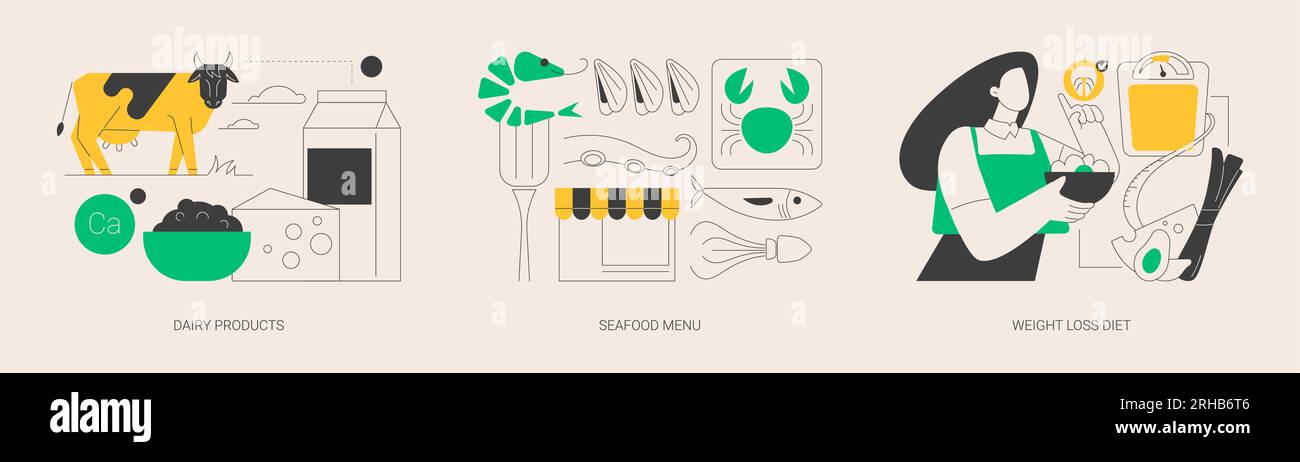 Healthy food abstract concept vector illustrations Stock Vector Image ...